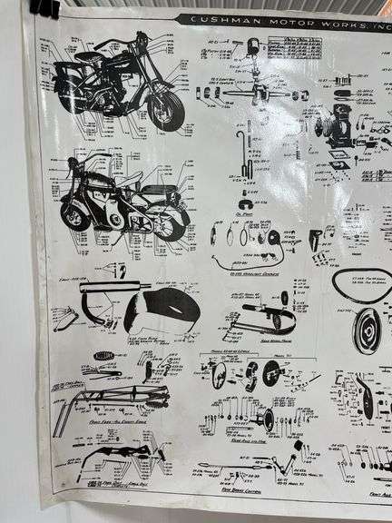 Cushman Trackster parts manual, scooter parts poster, Mitsubishi Model ...