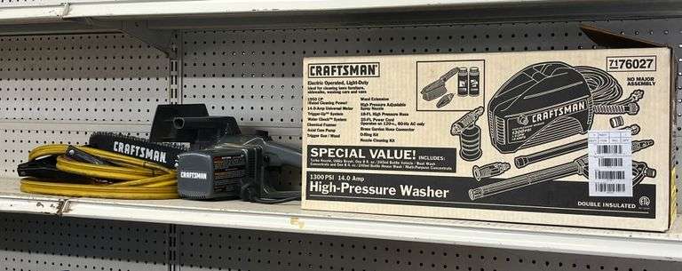 Jumper Cables, Craftsman 14" Electric Saw, and a Craftsman 1300 PSI ...
