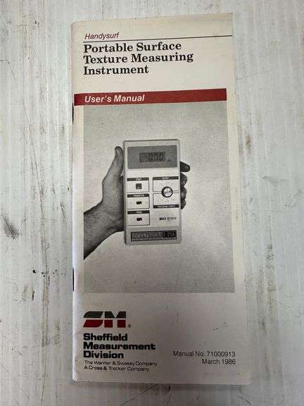 Handy Surf Model E-21A Texture Measuring Instrument and Surface ...