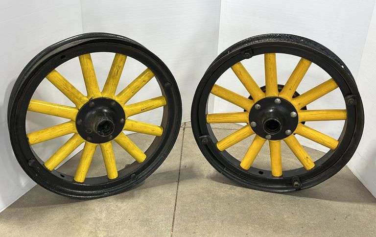 Model T wooden spoke wheels, 22"Dia - Albrecht Auction Service