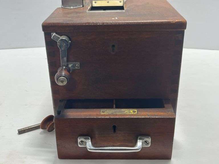 Old cash register box, wooden, 9 1/2"W x 9 1/4"D x 19"H - Albrecht ...