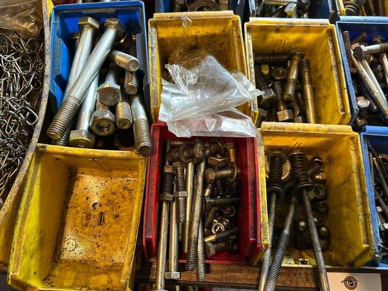 Group of Miscellaneous Hardware in Small Plastic Parts Bins - Albrecht ...