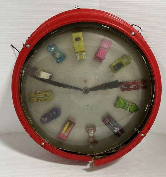 Hot Wheels clock project, 1940s school clock with older Hot Wheels at ...