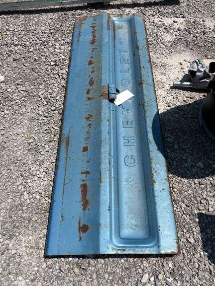 1970s Chevy Tailgate, 67"L, used, rusty - Albrecht Auction Service