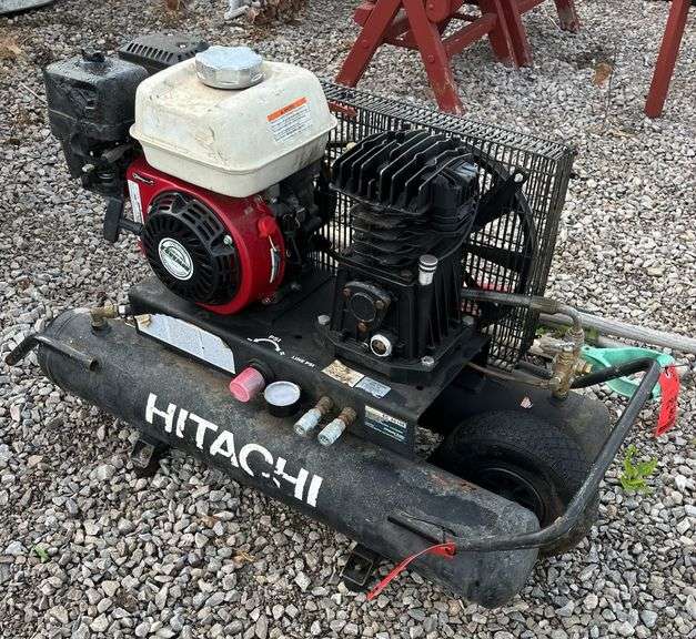 Hitachi twin tank gas air compressor, 8-Gallon air capacity, EC 2510E ...