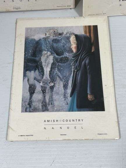 (3) Vintage N.A. Noel "Amish Country" prints, include: "December" from ...