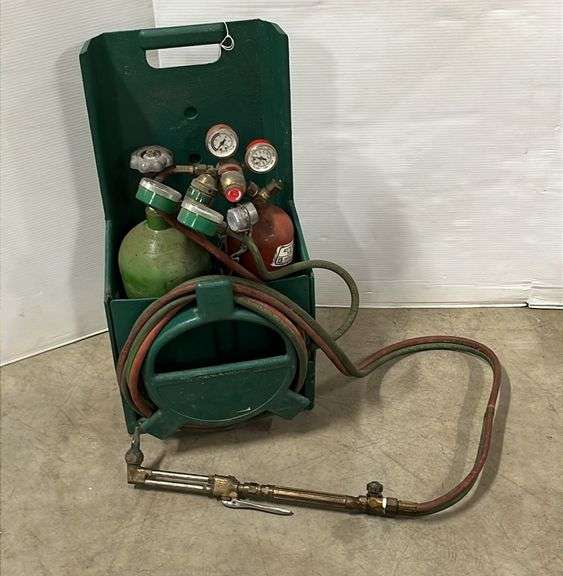 Mini acetylene tank, portable torch set, gauges, and hoses, 24"H, tanks ...