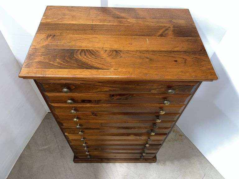 12-Drawer Yield House specimen/document/jewelry cabinet, 26 5/8"W x 17 ...