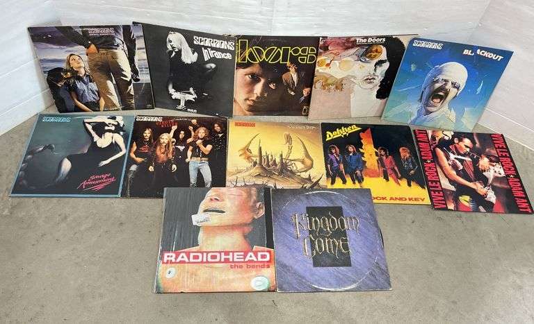 (12) Vinyl rock albums, includes: 6- Scorpions, 2- The Doors, 1- Dokken, 1- Kingdom Come, 1 ...