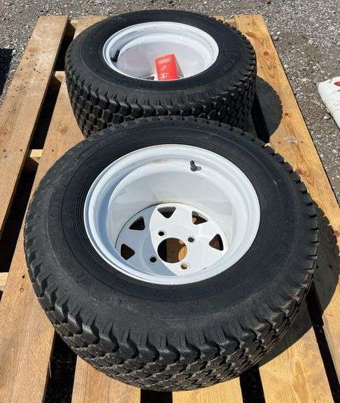 Exmark rear tires and rims, no dry rot, hold air, great tread, 24 x 10. ...