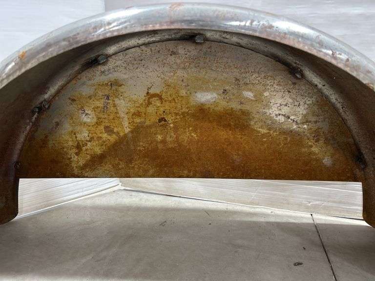 Pair of Universal metal fenders, some surface rust, 30"W, never used or ...