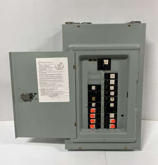 Crouse-Hinds Type-F 100 AMP panel board with breakers, 13"W x 4"D x 22 ...