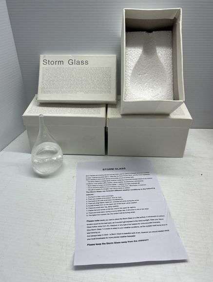 (3) Storm glass weather station weather predictors barometers, tear ...