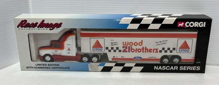 Corgi NASCAR series semi truck and trailer, 1/64 scale die cast, new ...