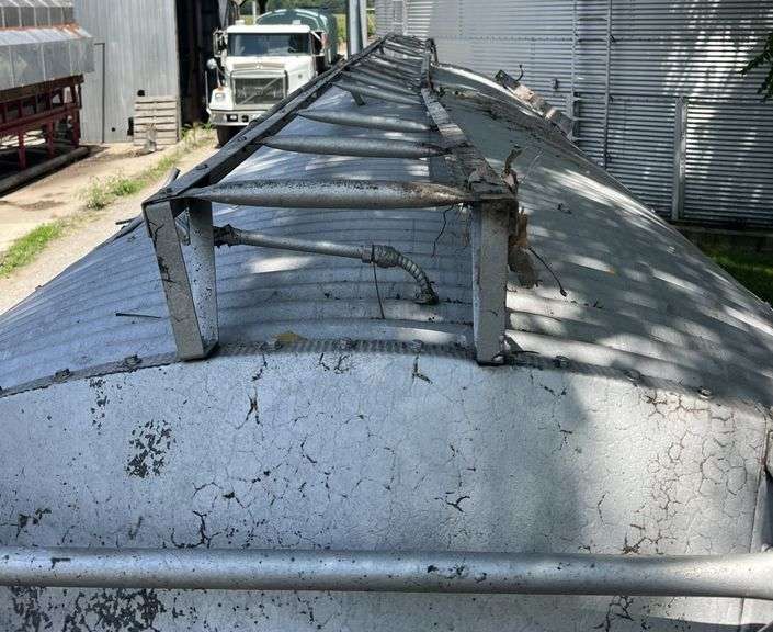 1000-Bushel Hopper Bin, 9'W x 24'6"T, Bent Ladder, Good Shape, Seller ...