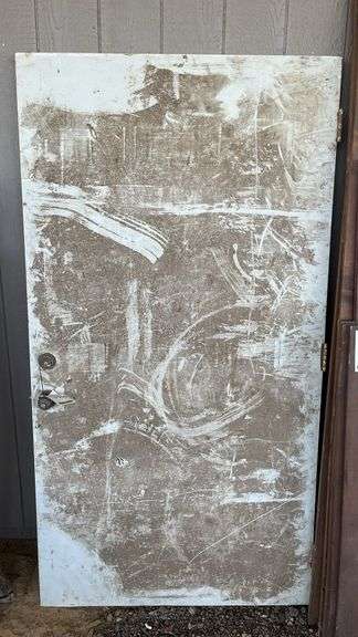 Steel entry door, 41 3/4" x 1 3/4"Thick x 79"H, fair - Albrecht Auction ...