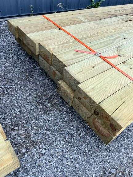 (16) Treated posts, 4" x 6" x 14'L, new - Albrecht Auction Service