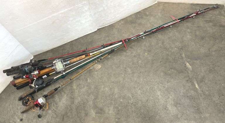 Fishing poles, includes some fly rods, up to 74"L, fair - Albrecht ...