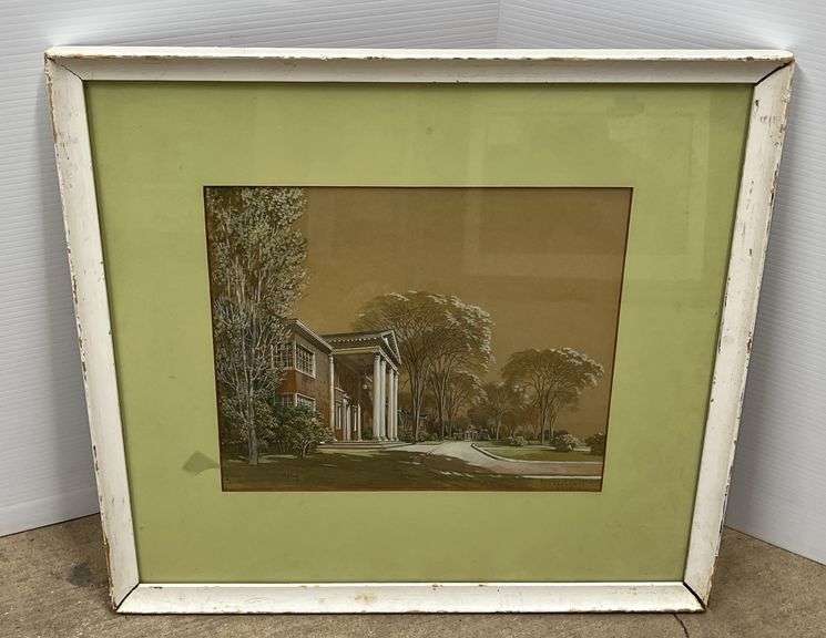 Architect drawing or Detroit home, by Harold Fisher, AIA, probably hand ...