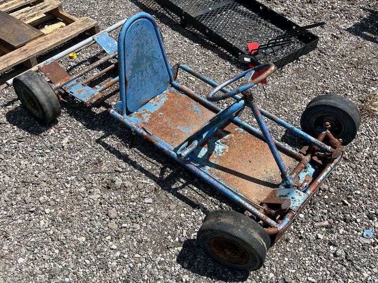 Go-kart, no motor, rusty, needs work, fair, as is - Albrecht Auction ...