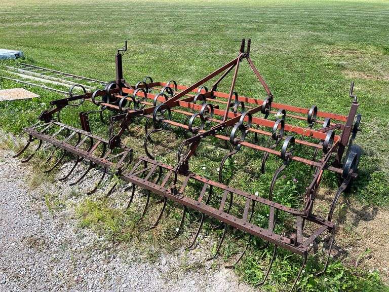 9'6"W Triple K Field cultivator, 3-point, new tires, all teeth complete ...