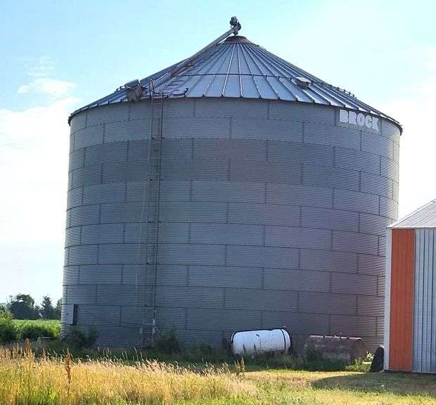 Brock Grain Bin, 50,000-Bushel Capacity, 6" Roof Auger, Aeration Fan ...