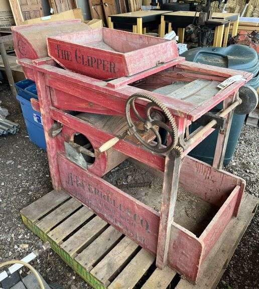 Antique Clipper grain and seed cleaner at Ferrell & Company, model #1B ...