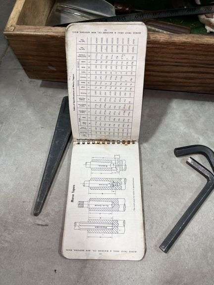 Machinist tool box with assorted tools, missing some drawers, front lid ...