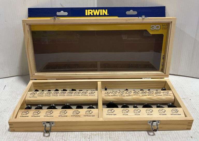 Irwin No. 1901049, 30-piece router bit set, new - Albrecht Auction Service