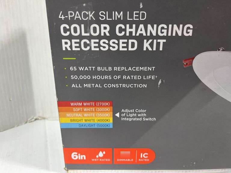 Commercial electric, 4-pack slim LED color changing glare control ...