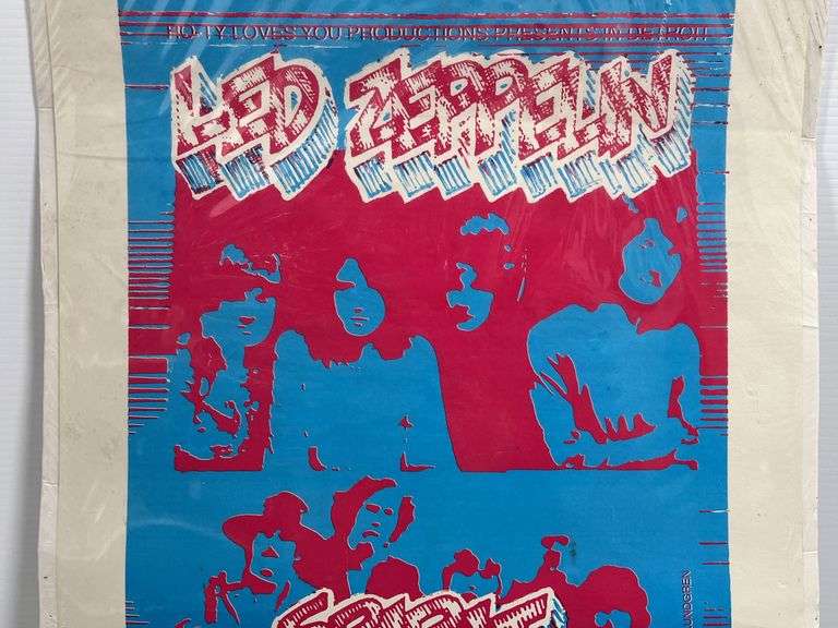 Rare Led Zeppelin silkscreen reproduction poster, No. 449/500, one of ...