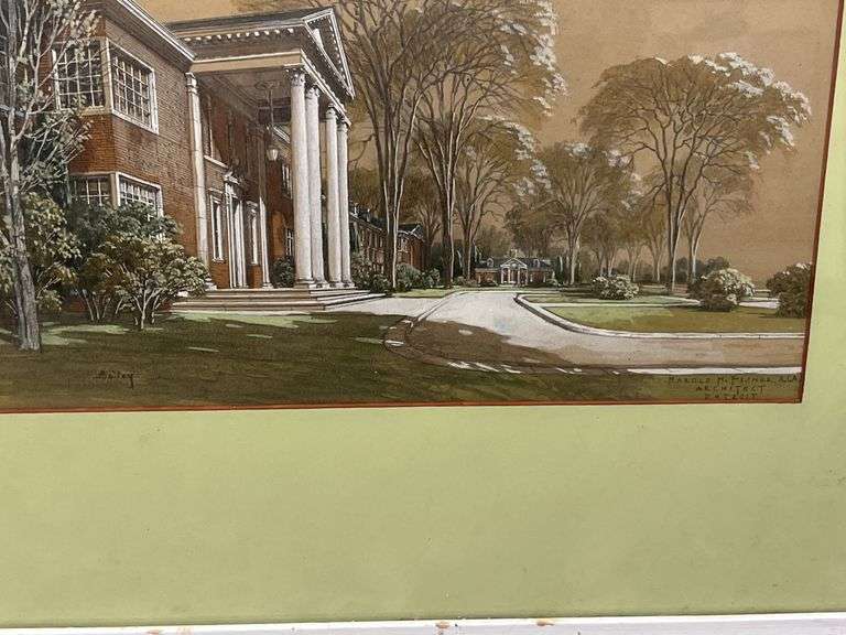 Architect drawing or Detroit home, by Harold Fisher, AIA, probably hand ...