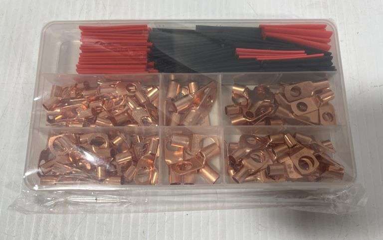 220-Piece ring terminal assortment tool kit, battery cable end/terminal ...