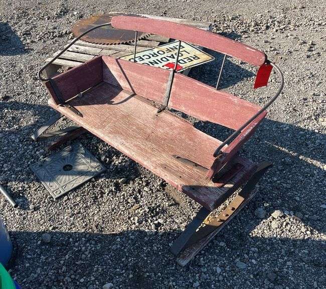 Buck board seat, 36"W x 45"W overall, x 25"H, used, needs repairs ...