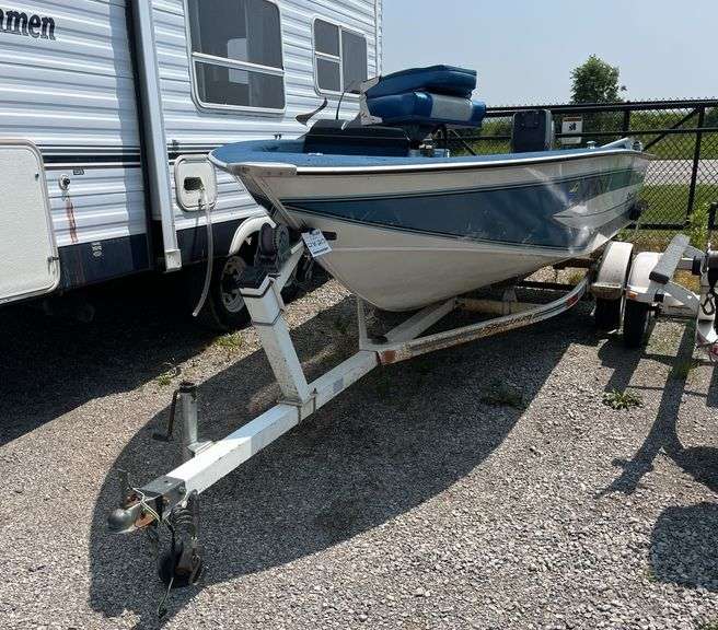 1993 Spectrum 16'4" aluminum boat, 40 HP Force outboard motor, used two ...