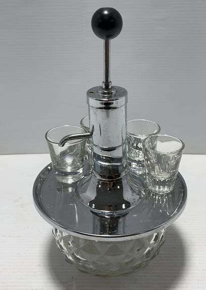 Park Sherman Pump liquor dispenser, comes with 4-glasses - Albrecht ...