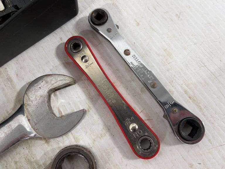 (20) Ratcheting wrenches, American and metric, Husky, Kobalt ...