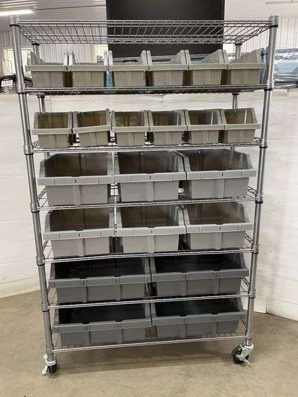 Seville Classics 7-Tier/22-Bin commercial grade NSF bin rack on wheels ...