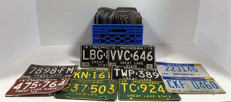 Approx. (75) license plates from the 1960s to present time, couple ...