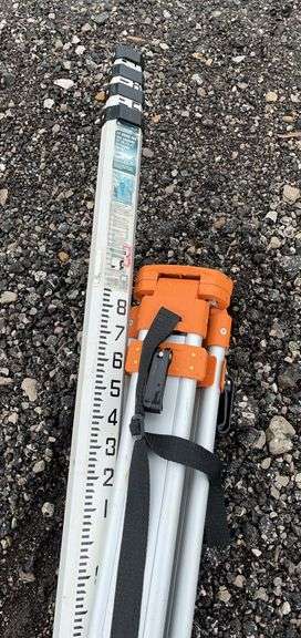 Survey ruler and tripod, 36"H with tripod extended, good, used ...