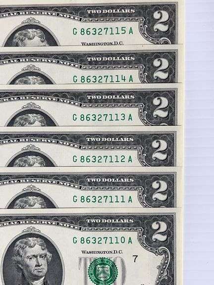 (50) $2 Bills, Series 2017-A Consecutive Serial Numbers, uncirculated ...