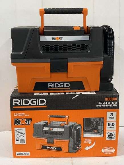 RIDGID 3-Gallon shop vac wet/dry, 5" peak horsepower, NXT dual flex ...