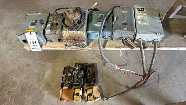 Assorted Electrical Boxes, (3)-Knife Switches, (3)-Magnetic Start Boxes ...