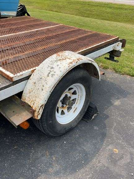 Homemade tilt bed trailer, 78"W inside fenders x 144"L, with winch ...