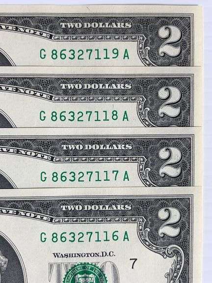 (50) $2 Bills, Series 2017-A Consecutive Serial Numbers, uncirculated ...