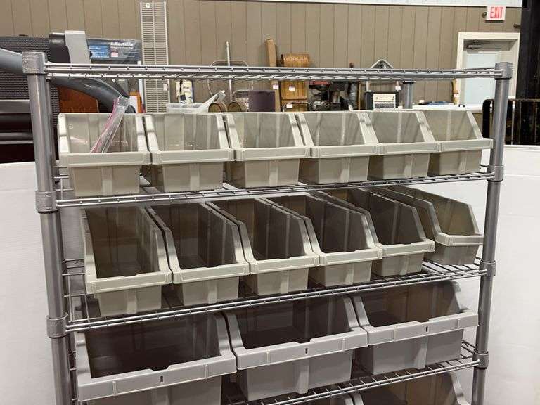 Seville Classics commercial grade NSF bin rack on wheels, includes: 12 ...