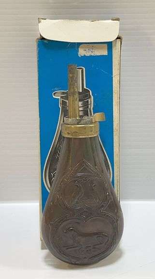 Pedersoli Remington-style powder flask, has a brass spout (24 grain ...
