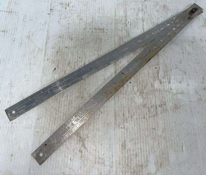 Older aluminum extendable yardstick, Ohman & Blossom John Deere Farm ...