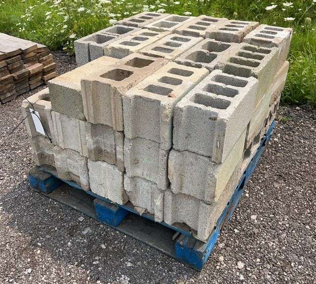 (43) Cement blocks, each- 15 1/2" x 7 1/2" x 7 5/8" - Albrecht Auction ...