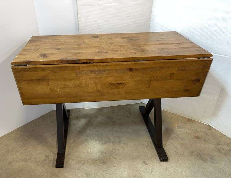 Drop-leaf table, closed- 44"W x 22"D x 31"H, each side adds 10", minor ...